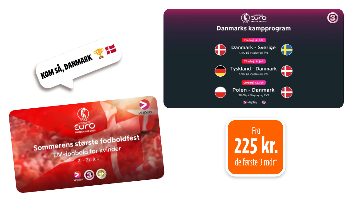 Stream fodbold-EM på TV3, TV3+ og Viaplay - Allente